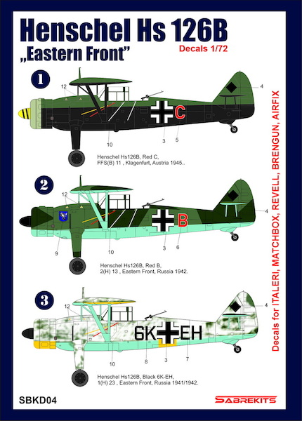 Sabrekits SBKD04 Henschel Hs126 'Eastern Front'