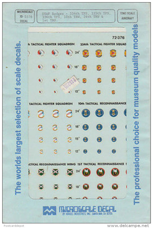 Superscale/Microscale 72-376 72-376 USAF Badges(334TFS,335TFS,336