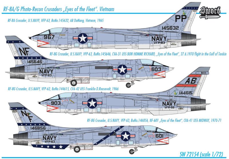Sword SW72154 RF-8A/G Photo-Recon Crusader ,,Eyes of the Fleet´