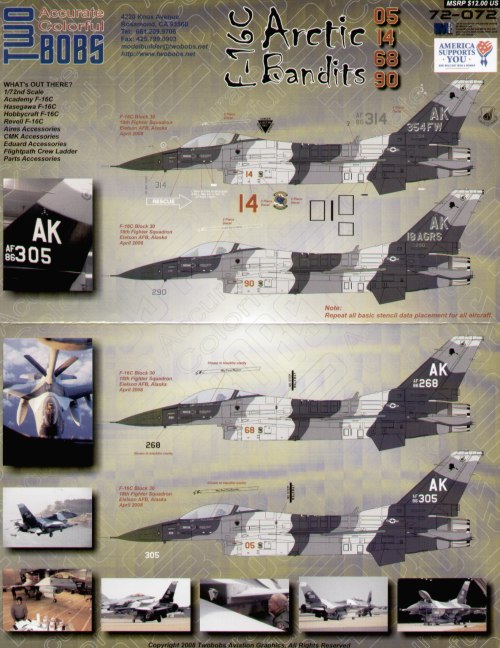 Two Bob TB72-072 F16C Arctic Bandits (354FW 18th FS Eielson Air F