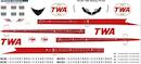 Two Six decals 144-351 Boeing 727-231 (TWA)