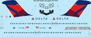 Two Six decals 144-440 Douglas DC9-51 (Delta Airlines)