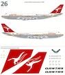 Two Six decals 144-542 Boeing 747-238B (Qantas)