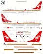 Two Six decals 144-725 Boeing 737-800 (Qantas - Retro)