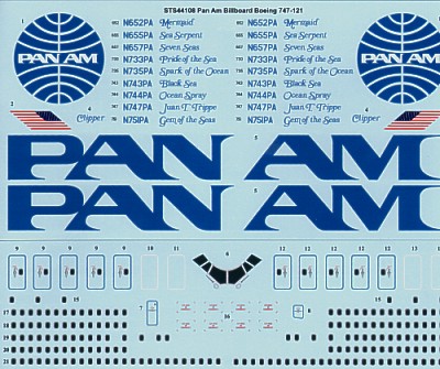 Two Six decals sts44108 Boeing 747-121 (PanAm - billboard logo)